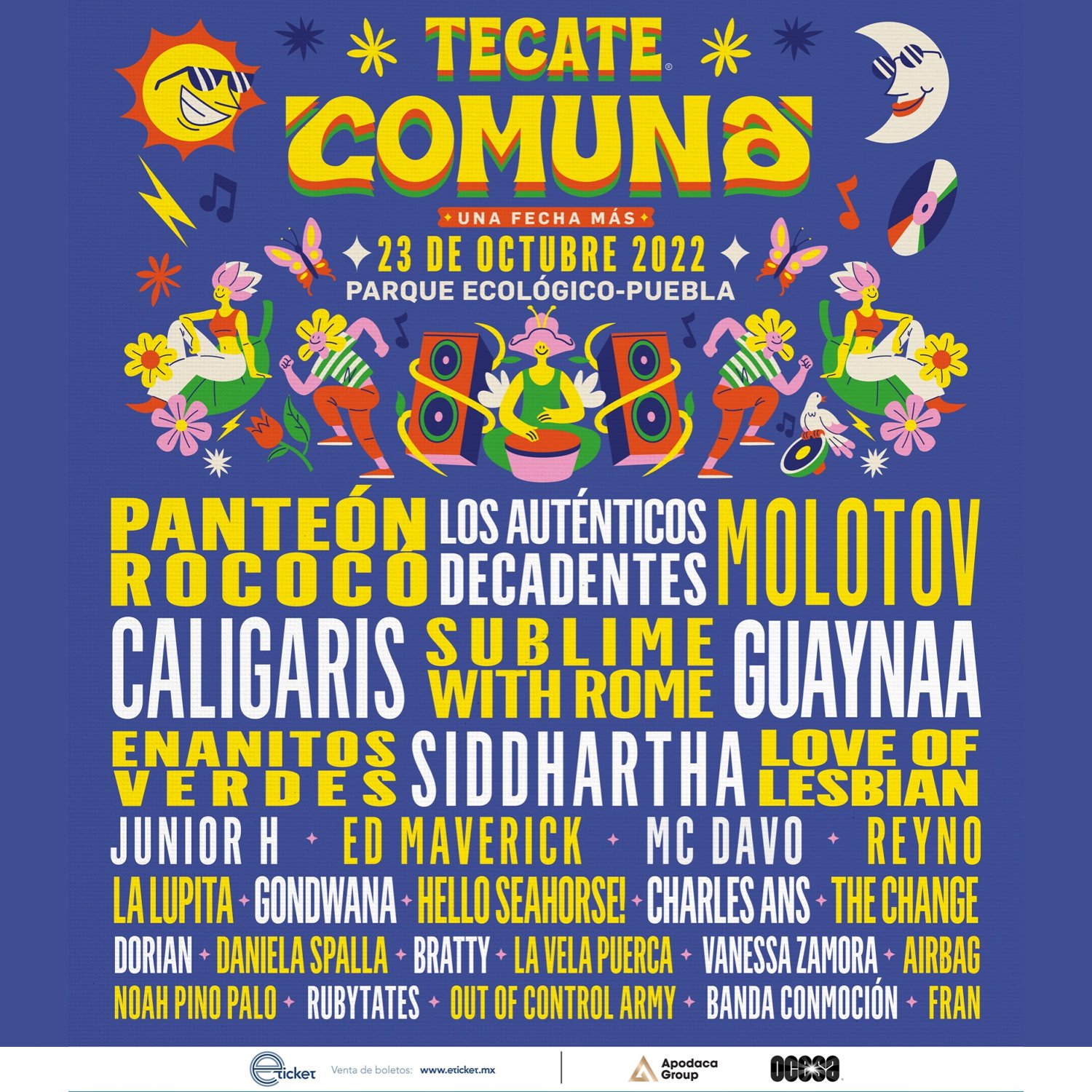 Comuna 2022: Molotov, Caligaris, Panteón Rococó, Sublime With Rome ...